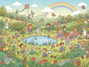 Frühling mit allen Sinnen entdecken – Lernspaß mit Wimmelbild ...